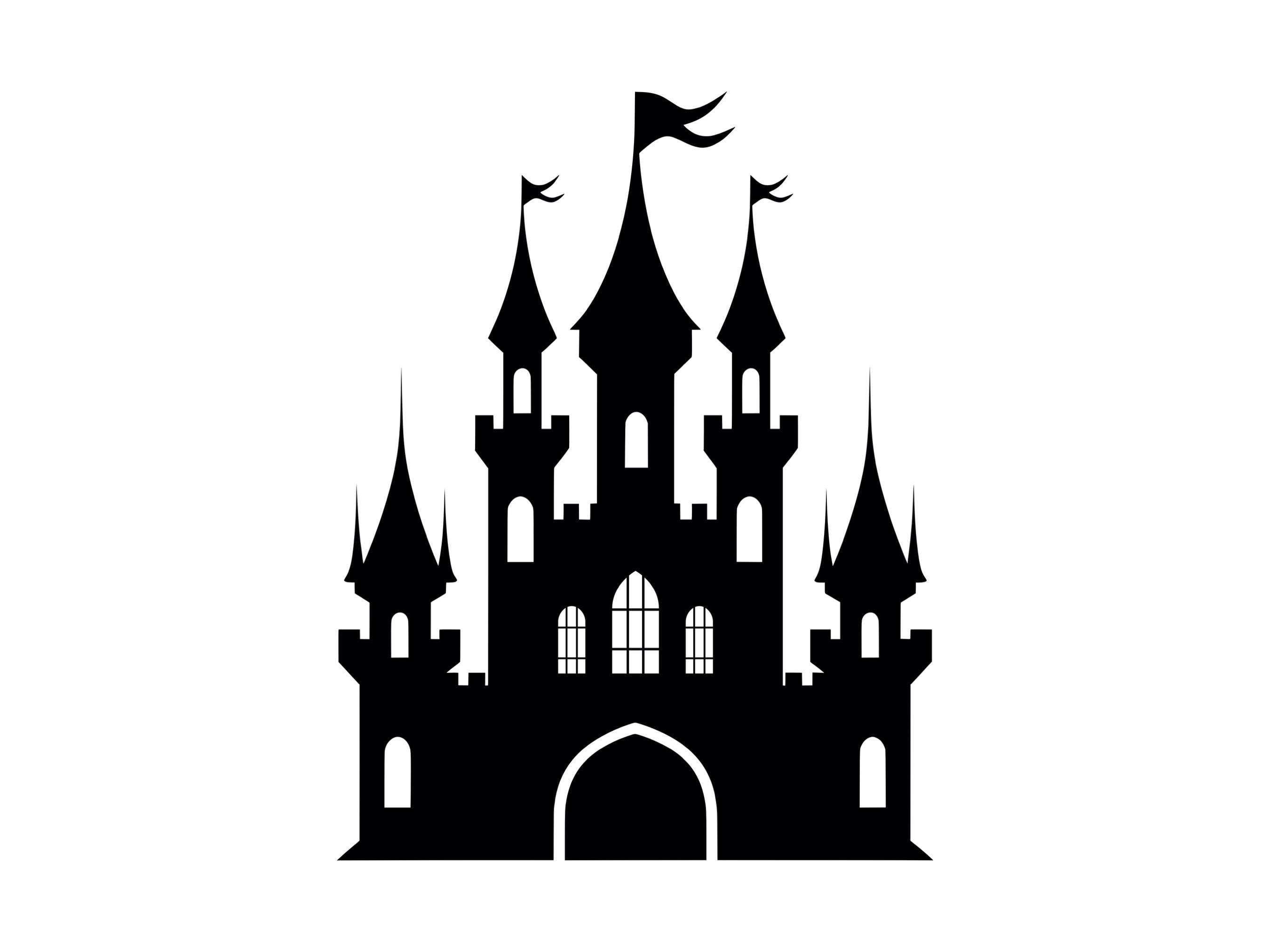 Fantasy Castle SVG Medieval Fictional Castle Tower Silhouette Clipart ...