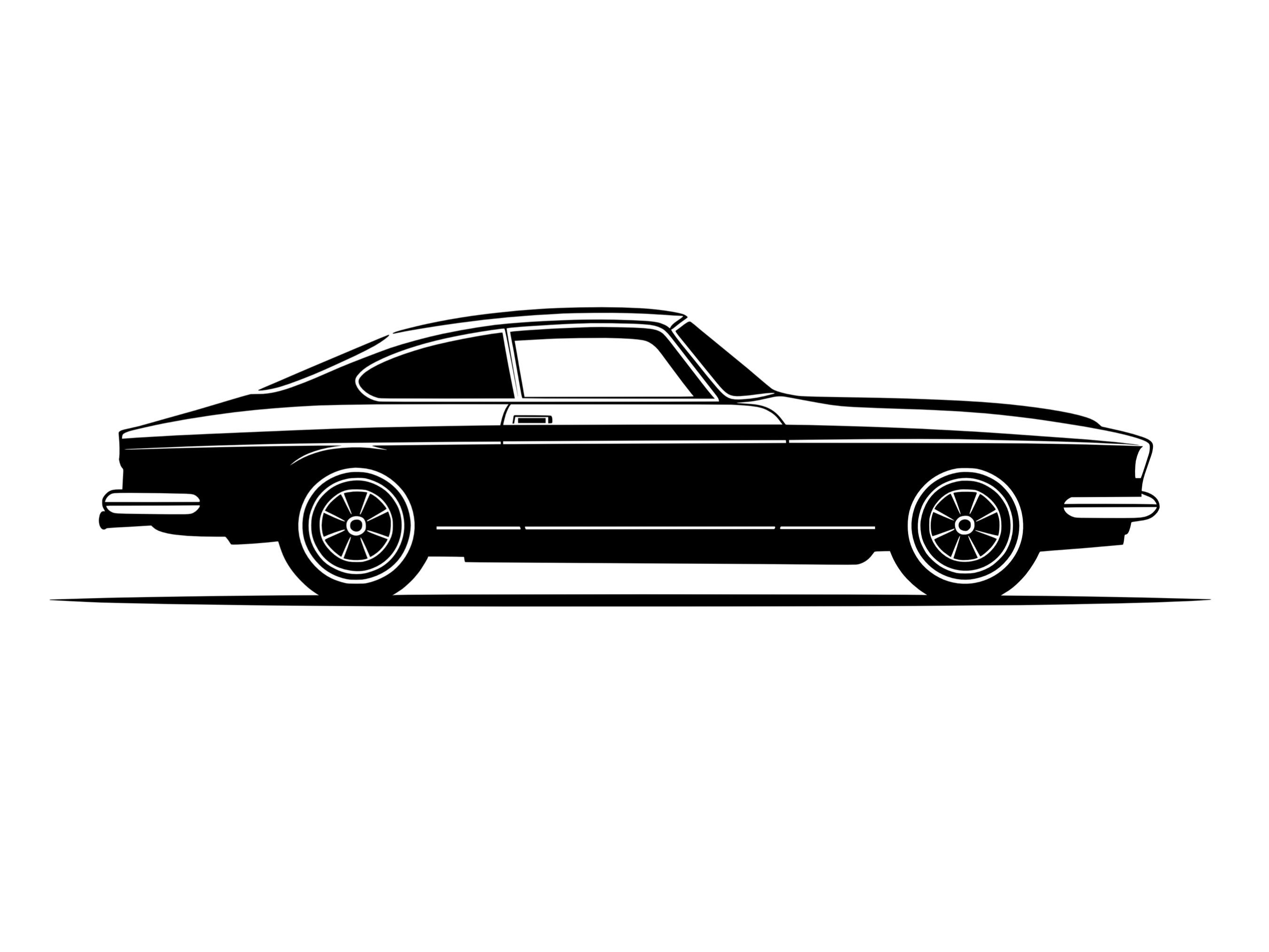Classic Car SVG, Vintage Car Silhouette, Muscle Car Clipart, Classic ...