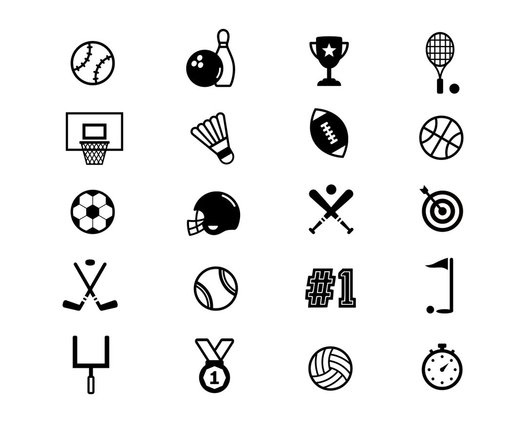 Sport Clip Art SVG - Game Day Football Soccer Basketball Baseball ...