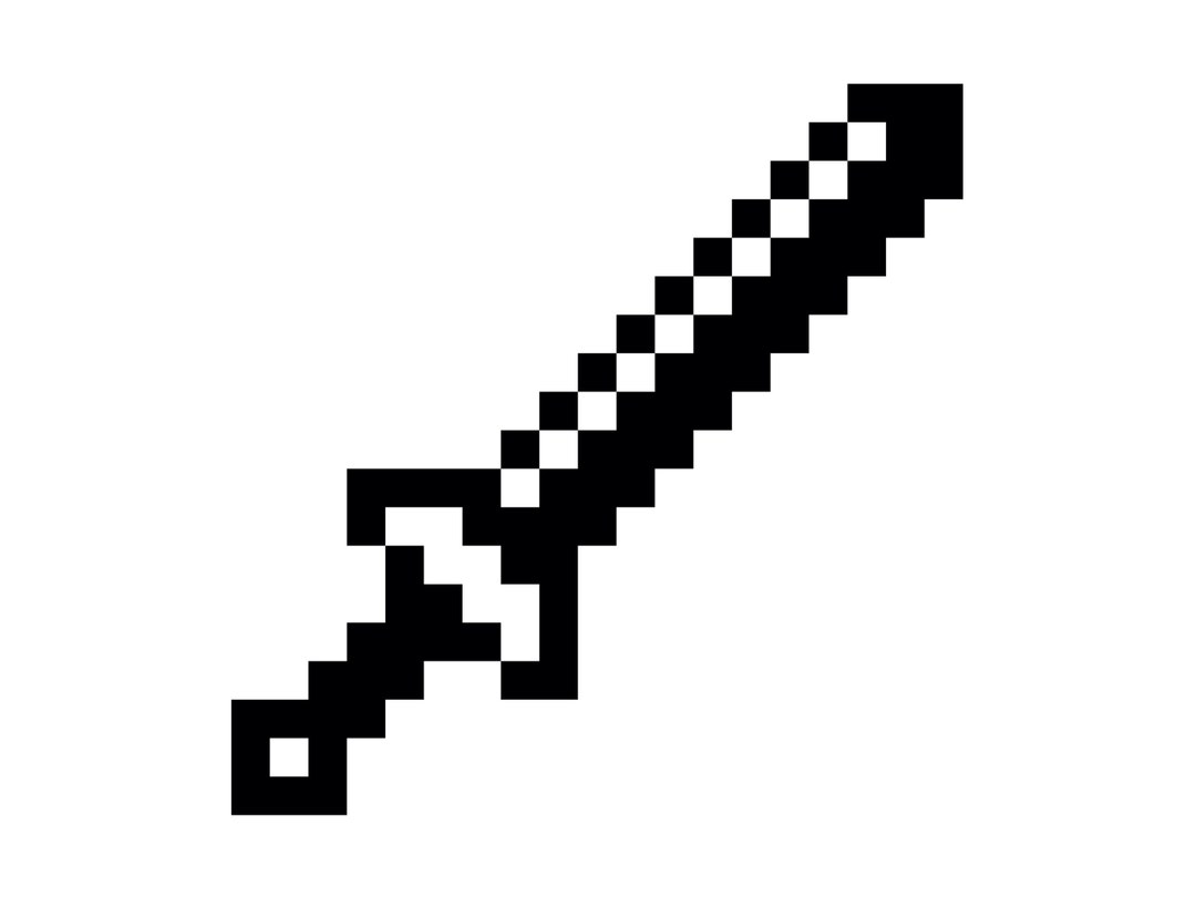 Pixel Sword Svg Retro 8 Bit Pixelated Video Game Sword Weapon Printable Clip Art Cut File
