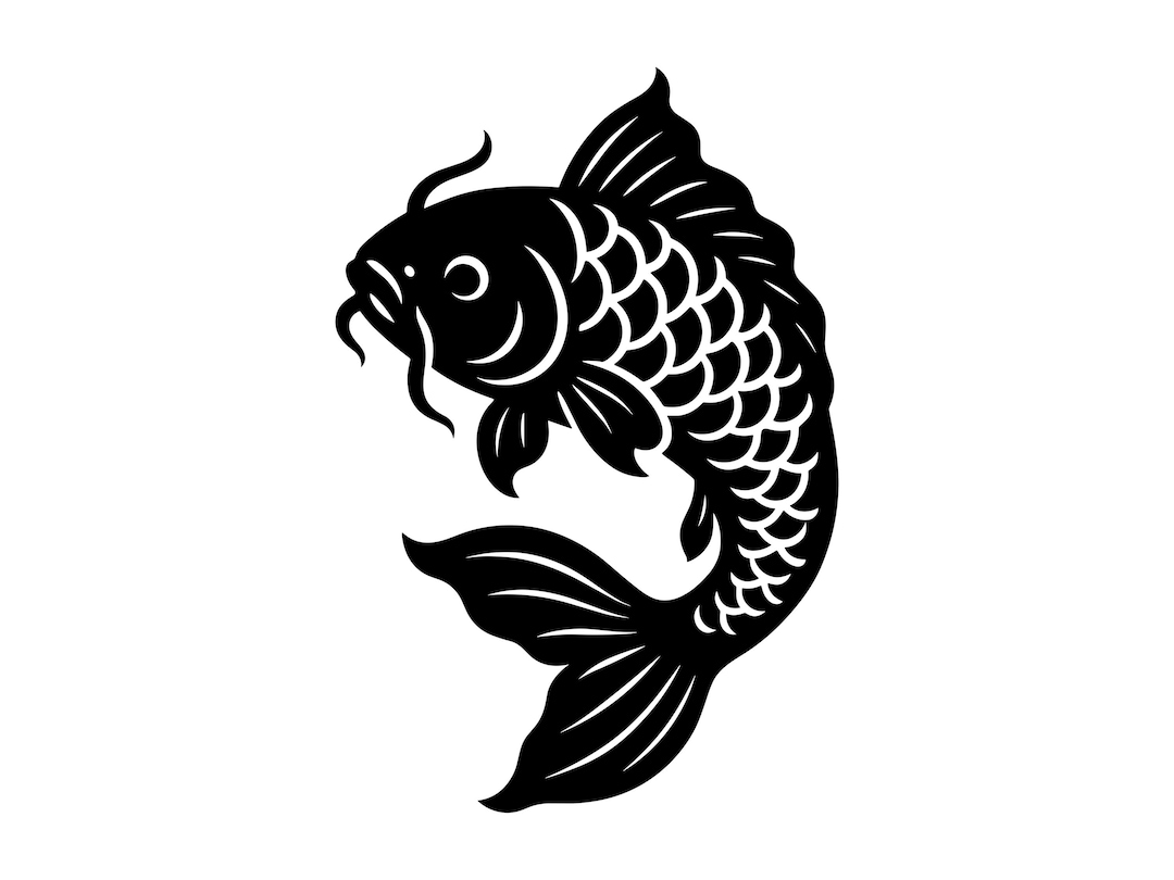 Koi Fish SVG - Japanese Tattoo Asian Art Zen Decor Pond Fish Printable ...