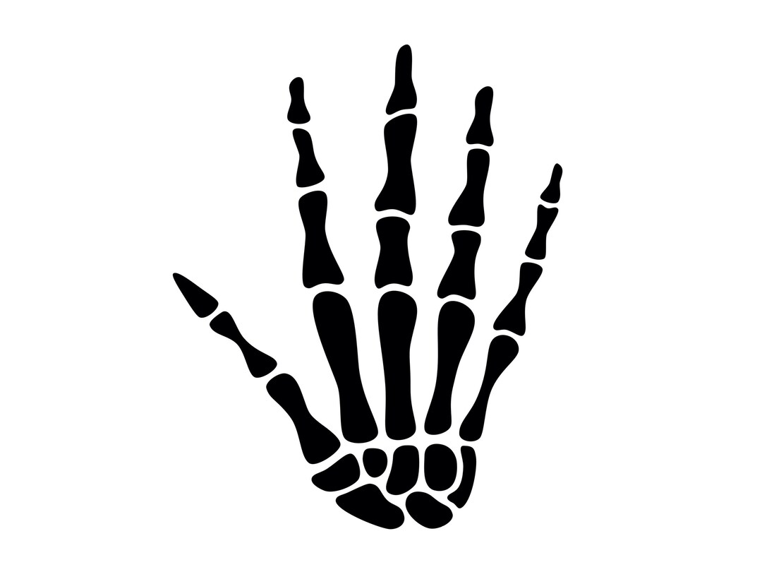 Skeleton Hand Wave Sign SVG - Printable Silhouette Clipart Cut File ...