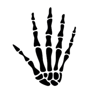 Skeleton Hand Wave Sign SVG - Printable Silhouette Clipart Cut File ...