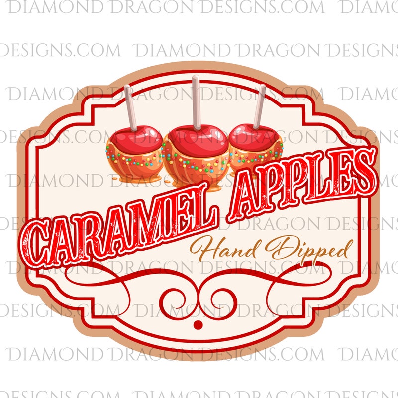 Caramel Apple Clipart - Etsy
