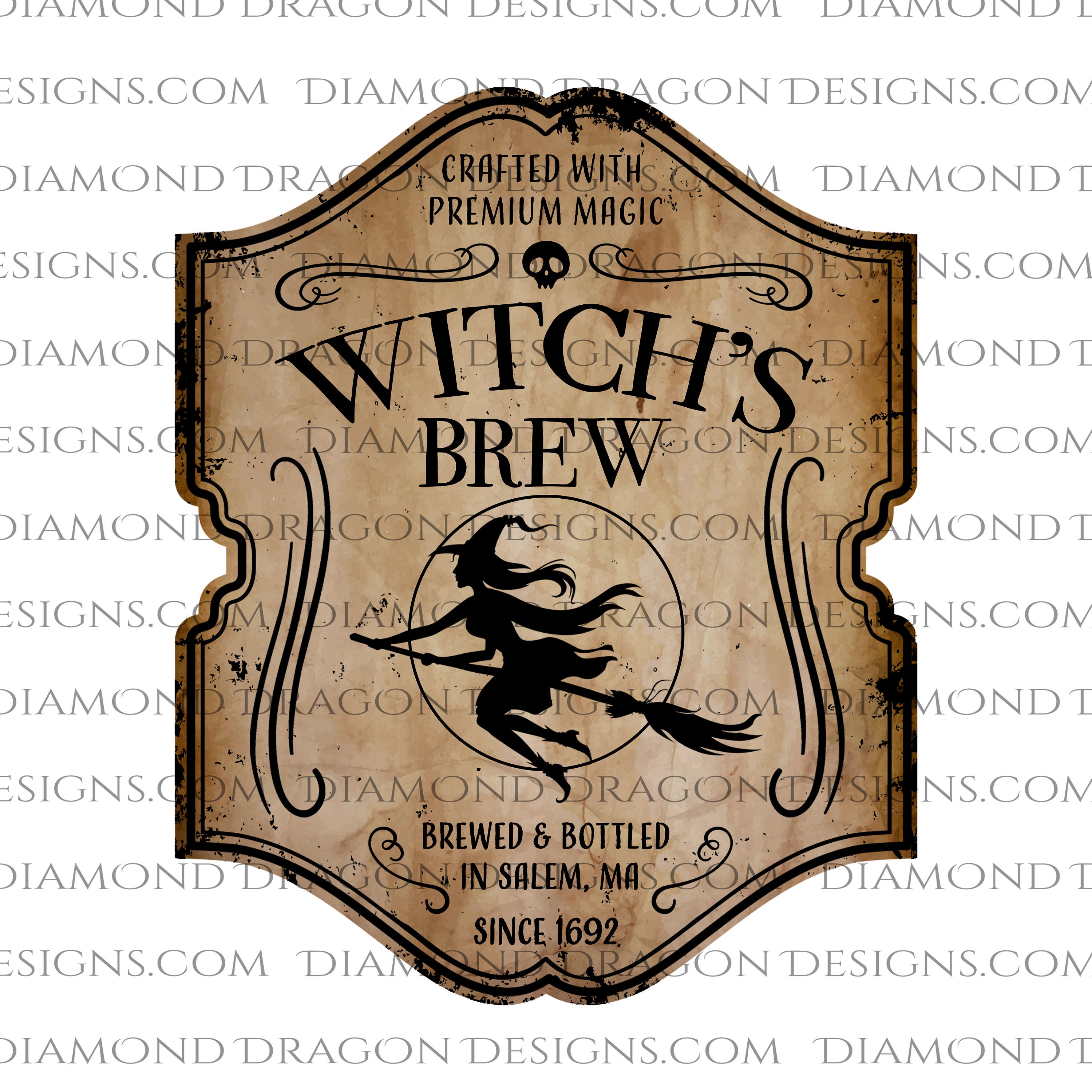 Witch's Brew Sublimation Image, Witch's Brew Vintage Label Design ...