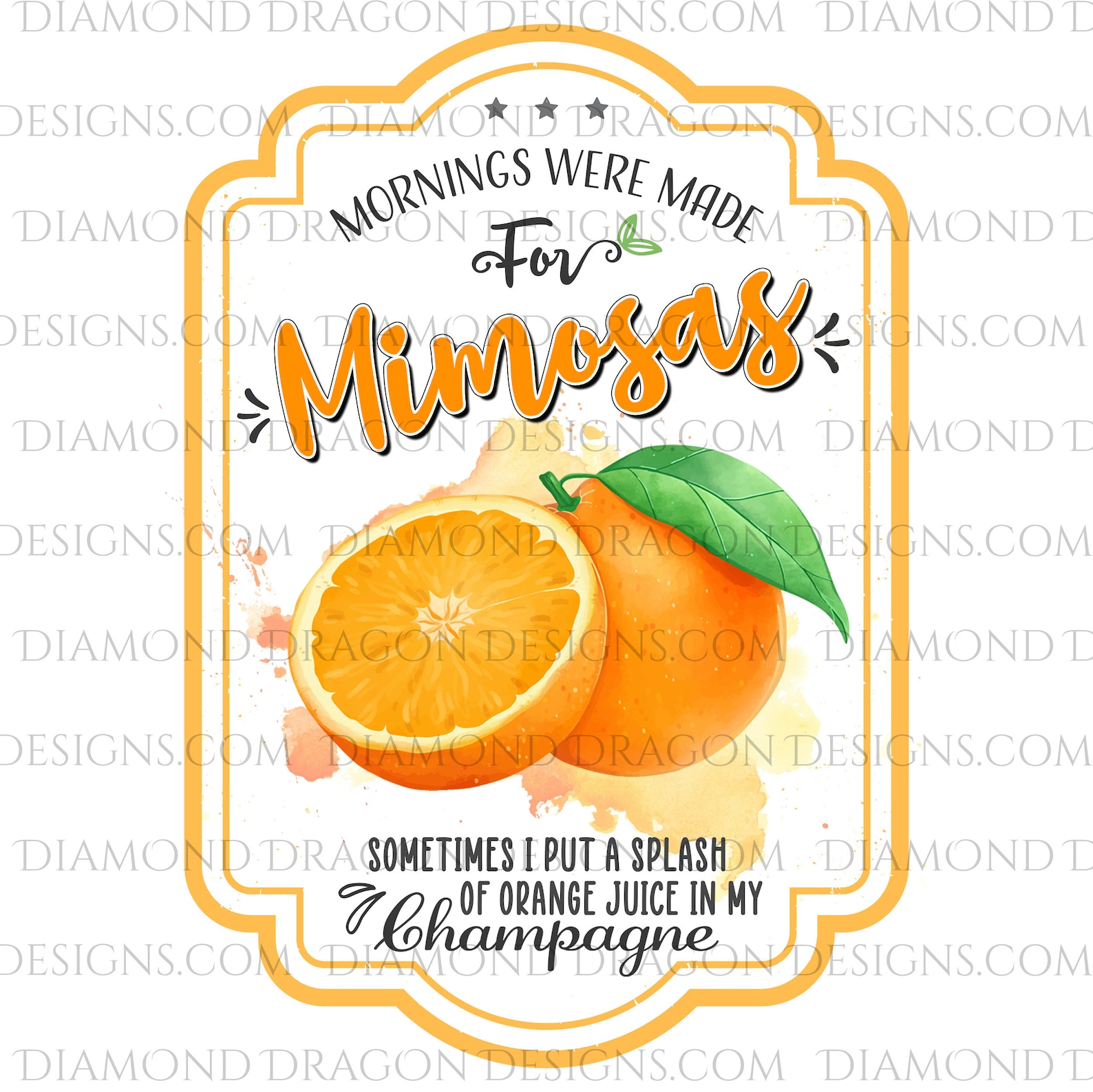 Mimosas Drink Label, Libbey Glass Can Label, Mornings Were Made for ...
