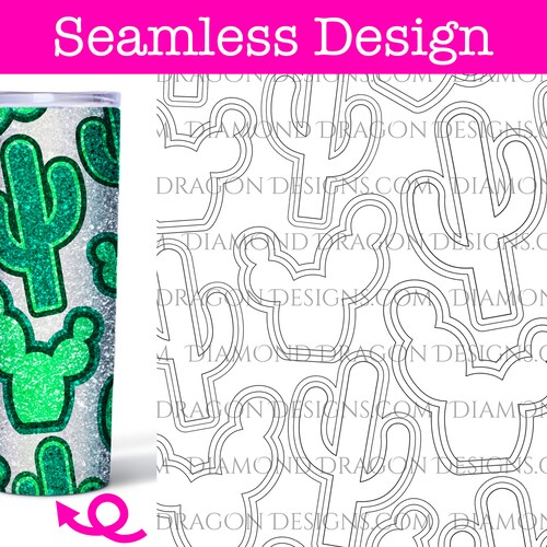 Tumbler Burst Template SEAMLESS Cactus Burst SVG & PNG - Etsy