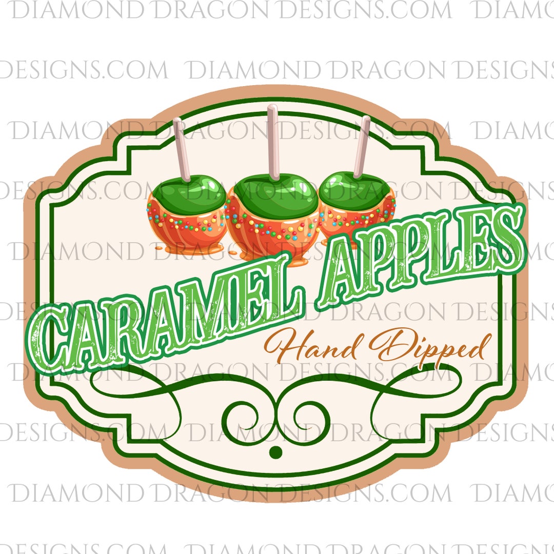 Christmas, Caramel Apple Label Design, Vintage Caramel Apple Image, Old ...