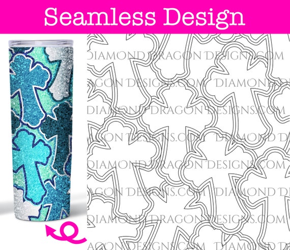 Tumbler Burst Template SEAMLESS Cross Burst Crosses Burst | Etsy