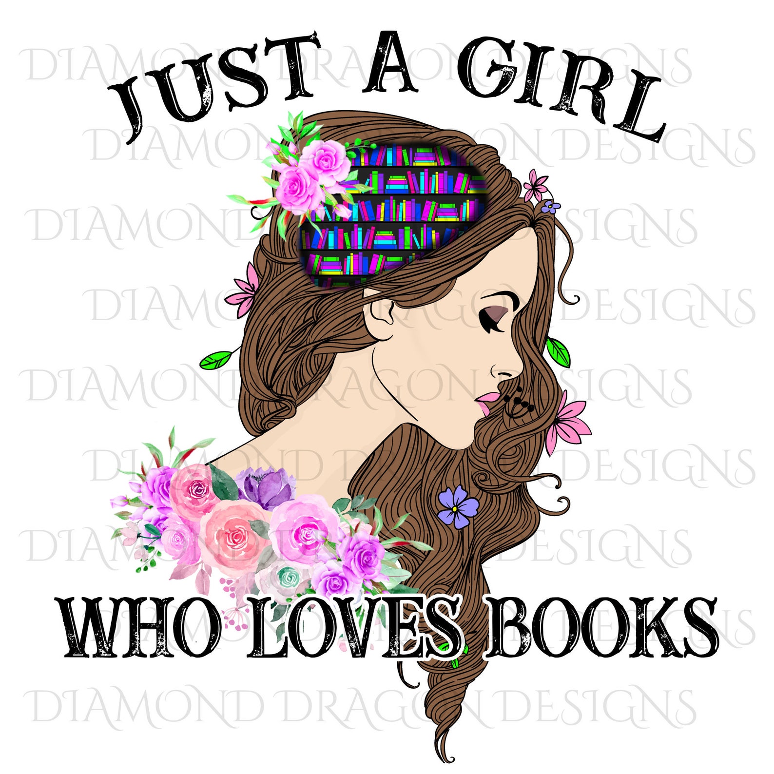 Just a Girl Who Loves Books Lady Library A Well Read Woman - Etsy