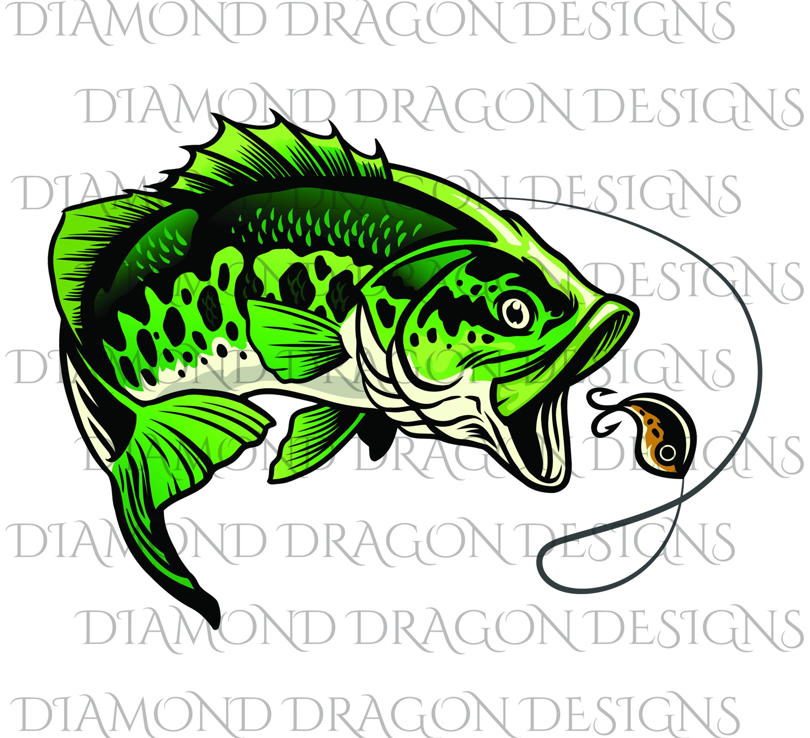 Bass Fish Jumping Out Of Water