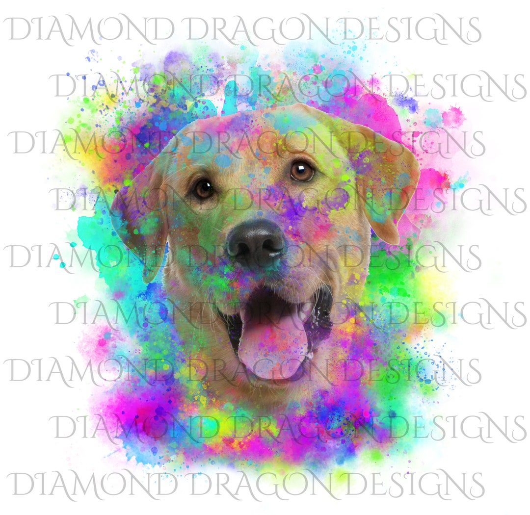 Watercolor Lab, Labrador, Rainbow Labrador, Watercolor Dog, Digital ...