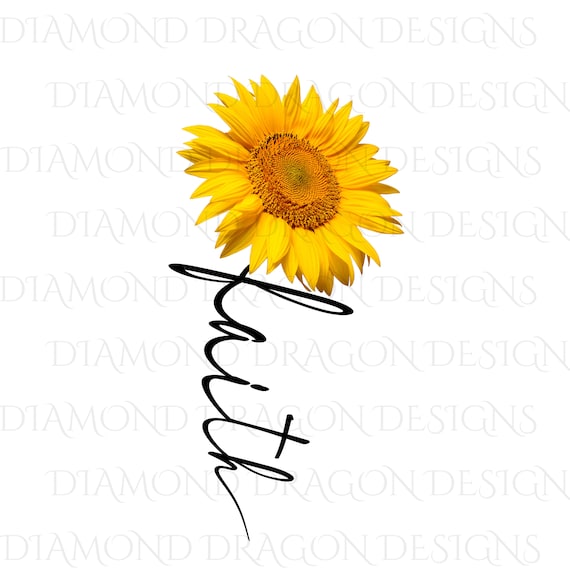 Faith Cross Image Yellow Sunflower Faith Cross 3D | Etsy