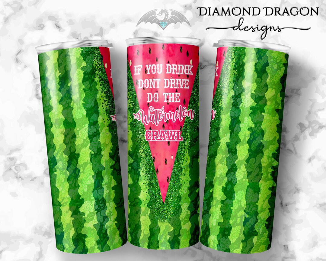 Watermelon Sublimation Tumbler Wrap Design, Watermelon Crawl ...