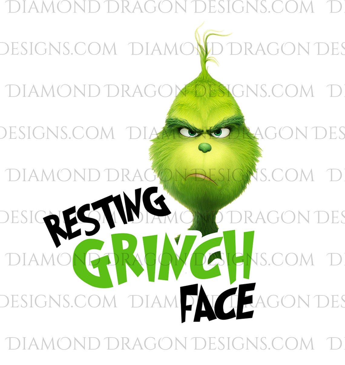 Resting Grinch Face Funny Grinch Mean One Digital Image | Etsy