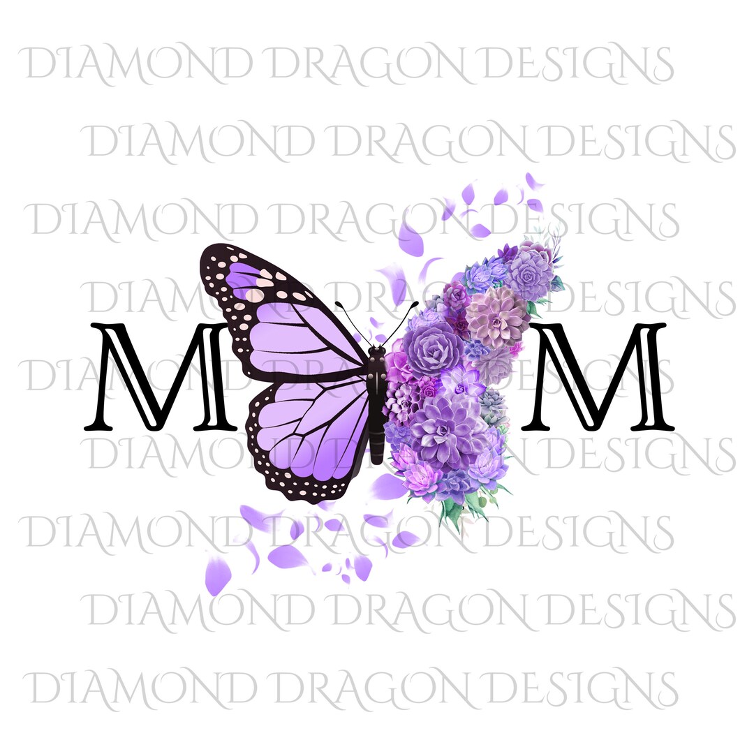 Butterfly Succulent Floral, Mother's Day Design, Watercolor Mom Design ...