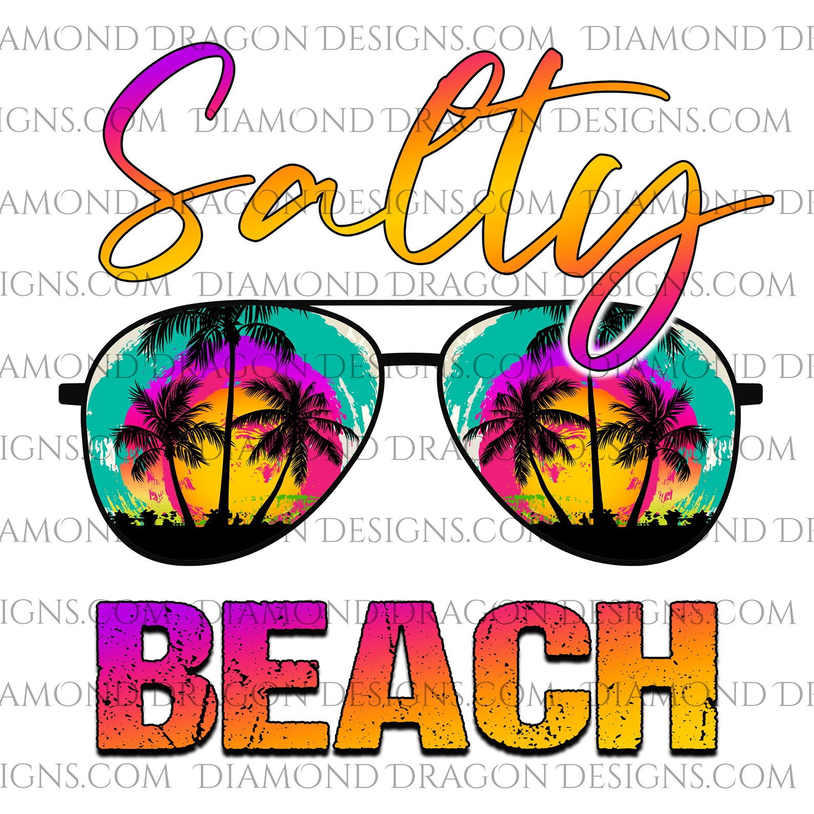 Beach Image, Salty Beach Design, Sunglasses, Palm Trees, Silhouette ...