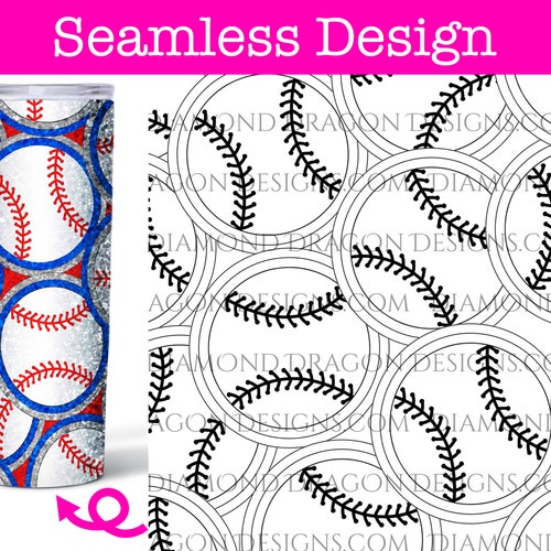 Tumbler Burst Template SEAMLESS Softball Baseball Burst - Etsy