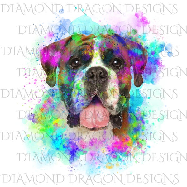 Boxer Watercolor - Etsy