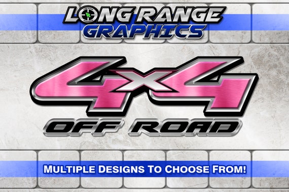 4X4 OFF ROAD Light Pink Pair of Decals | Etsy