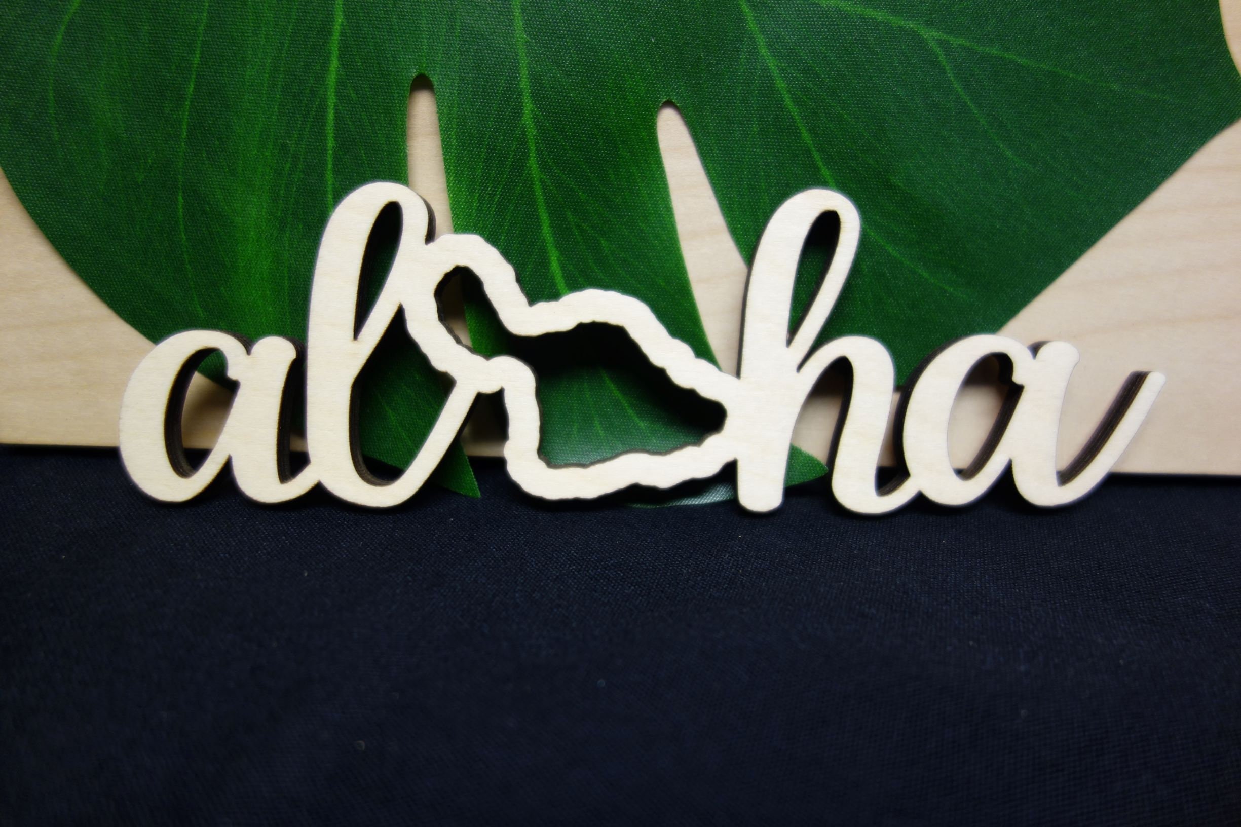 NEW ITEM: Laser Cut Wooden Aloha W/ Maui Island Hawaii Wood Sign Cut ...