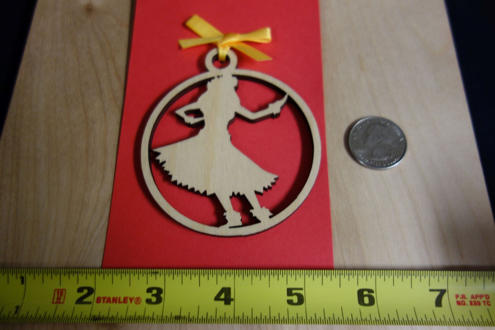 Hawaiian Hula Design Wood Laser Cut Out Ornament Hula Dancer Ukulele ...