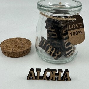 Little Jar of Aloha! Laser Cut Aloha in Glass Jar With Cork Lid Hawaii ...