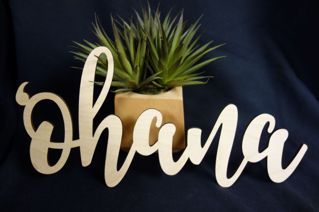 NEW: MEDIUM Laser Cut Wooden Ohana Family Wall Art Cut Out Wall Sign ...
