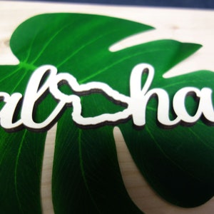 NEW ITEM: Laser Cut Wooden Aloha W/ Maui Island Hawaii Wood Sign Cut ...