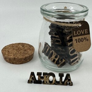 Little Jar of Aloha! Laser Cut Aloha in Glass Jar With Cork Lid Hawaii ...