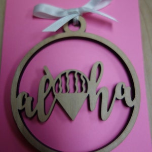 Aloha Shave Ice Wood Laser Cut Out Ornament Tropical Themed Hawaiian ...