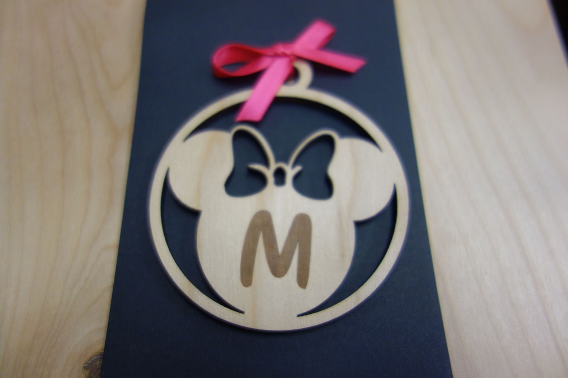 Customizable Mickey or Minnie Mouse Inspired Wood Laser Cut - Etsy