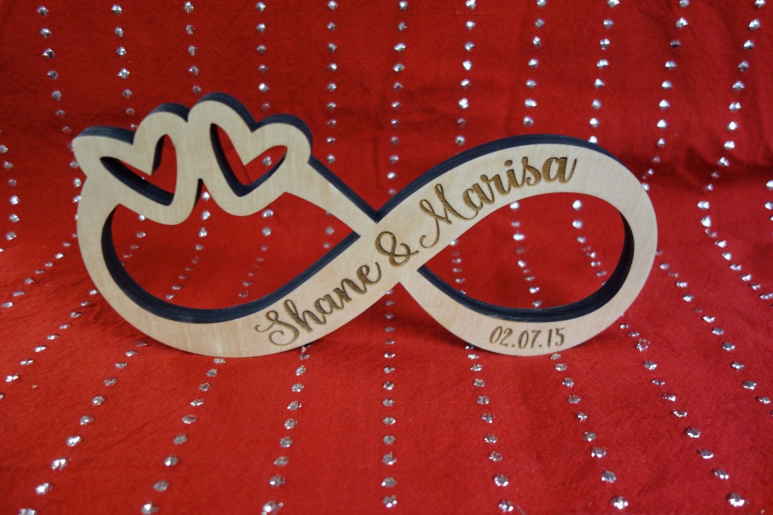 NEW: Personalized Wood Infinity Sign With Couples Names and - Etsy