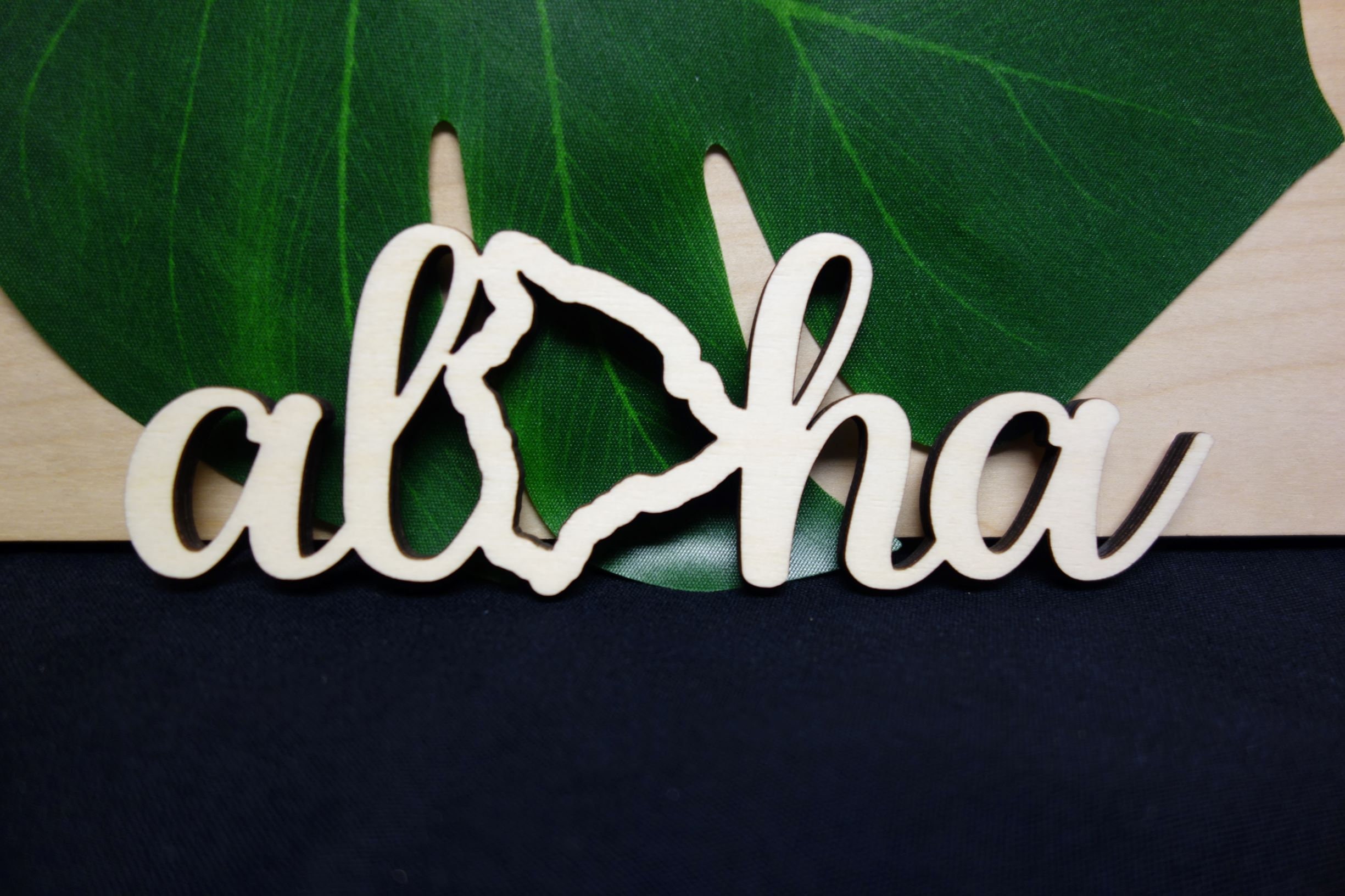 NEW ITEM: Laser Cut Wooden Aloha With Big Island Hawaii Wood Sign Cut ...