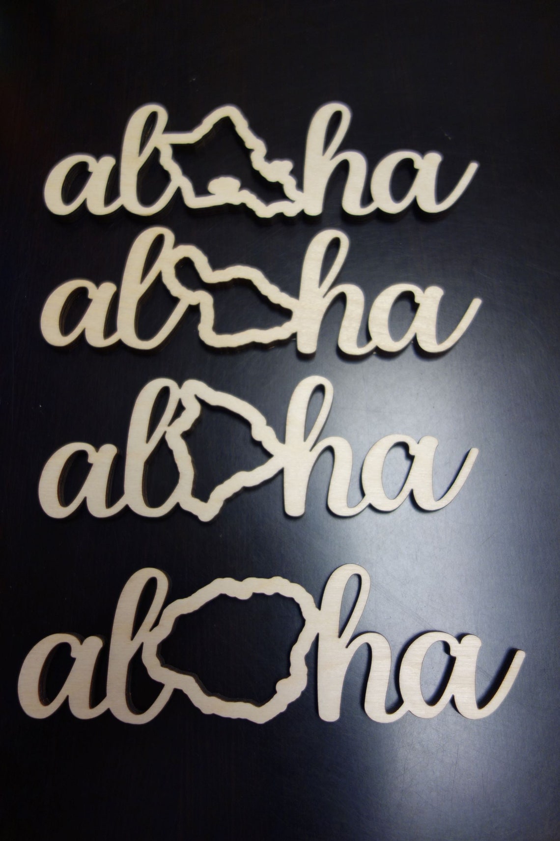 NEW ITEM: Laser Cut Small 6" Wooden Aloha W/ Oahu Island Hawaii Wood ...
