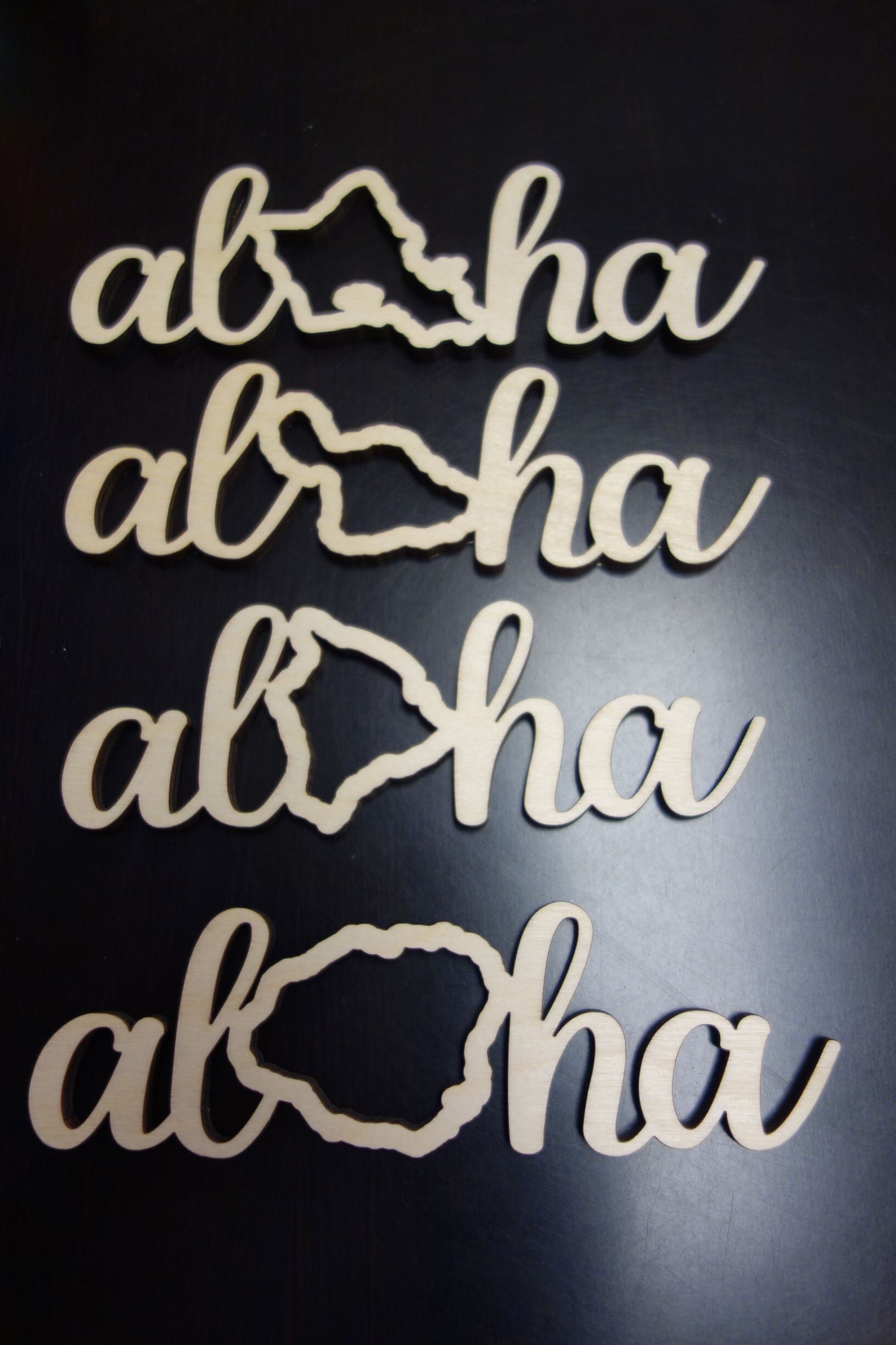 NEW ITEM: Laser Cut Small 6 Wooden Aloha W/ Oahu Island | Etsy