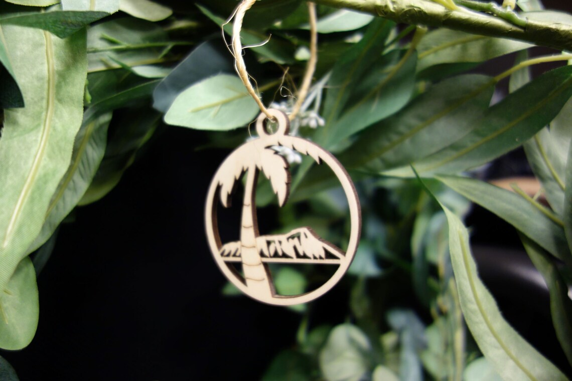 Diamond Head Waikiki Wood Laser Cut Out Ornament Tropical - Etsy