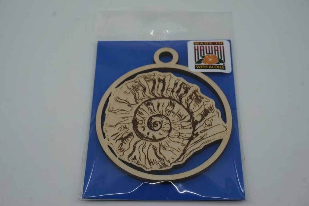 Laser Cut Nautilus Shell Wooden Keepsake Ornament Hawaii Christmas Made ...