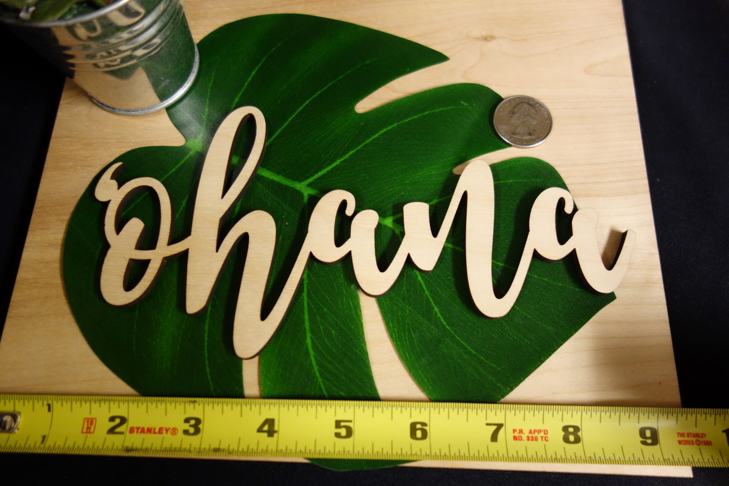 NEW: SMALL Laser Cut Wooden Ohana Family Wall Art Cut Out Wall Sign DIY ...