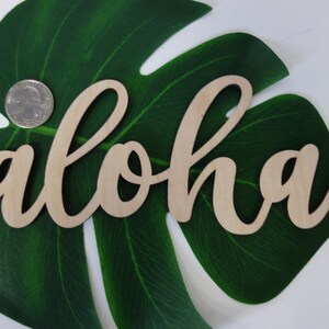 Most Popular Item: Laser Cut Wooden Cursive Aloha Wood Sign Wood Cut ...