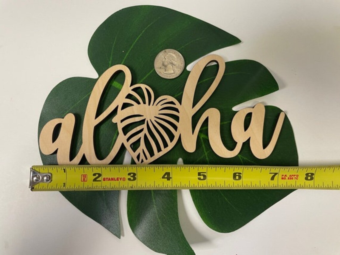 NEW ITEM: Laser Cut Wooden Aloha With Anthurium Wood Sign Wood | Etsy