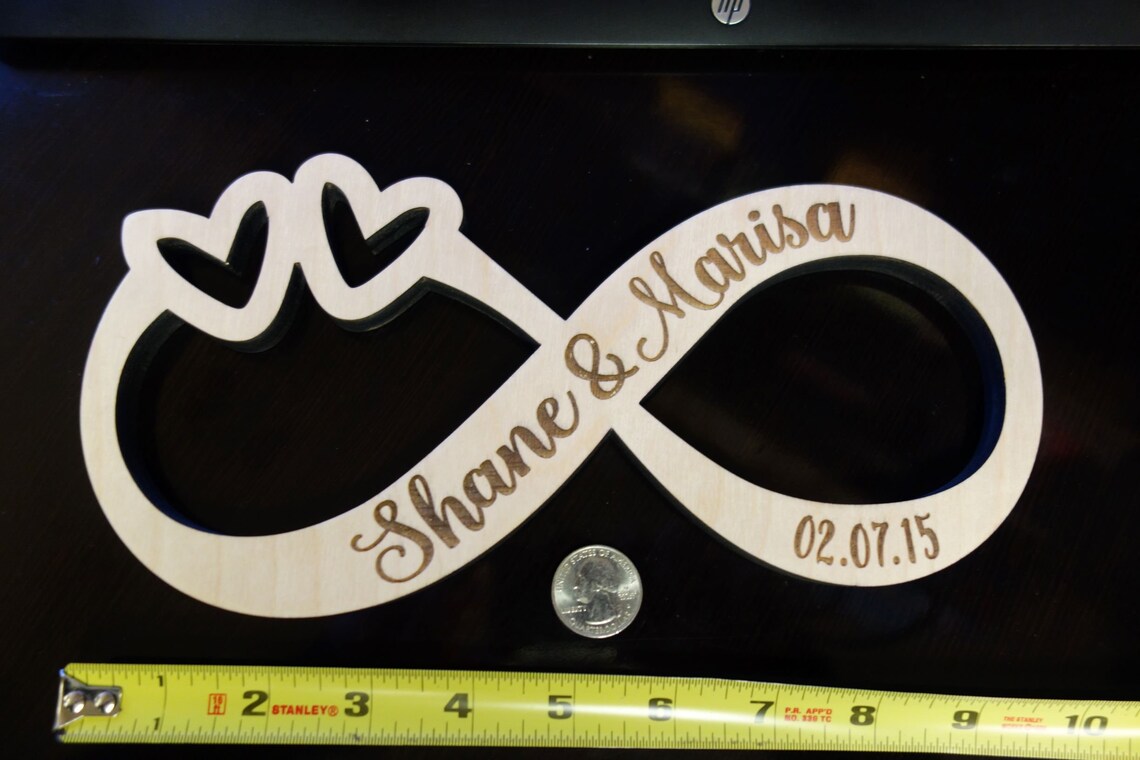 NEW: Personalized Wood Infinity Sign With Couples Names and - Etsy