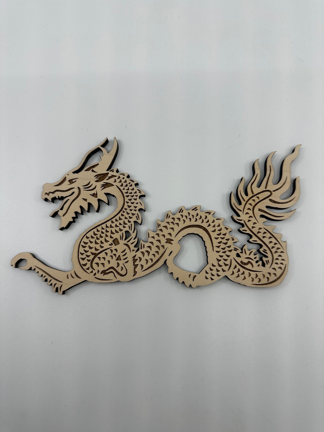 Handcrafted Laser-cut Wooden Dragon Memento Intricate Home Decor ...