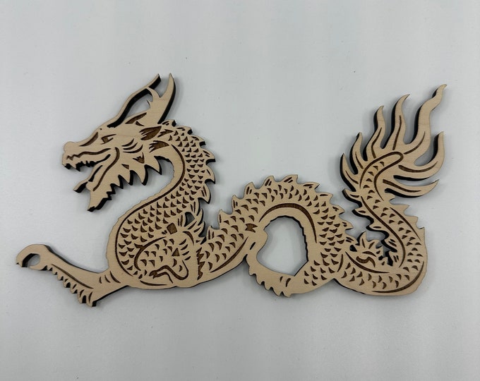 Handcrafted Laser-cut Wooden Dragon Memento | Intricate Home Decor ...