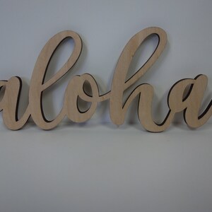 Most Popular Item: Laser Cut Wooden Cursive Aloha Wood Sign Wood Cut ...