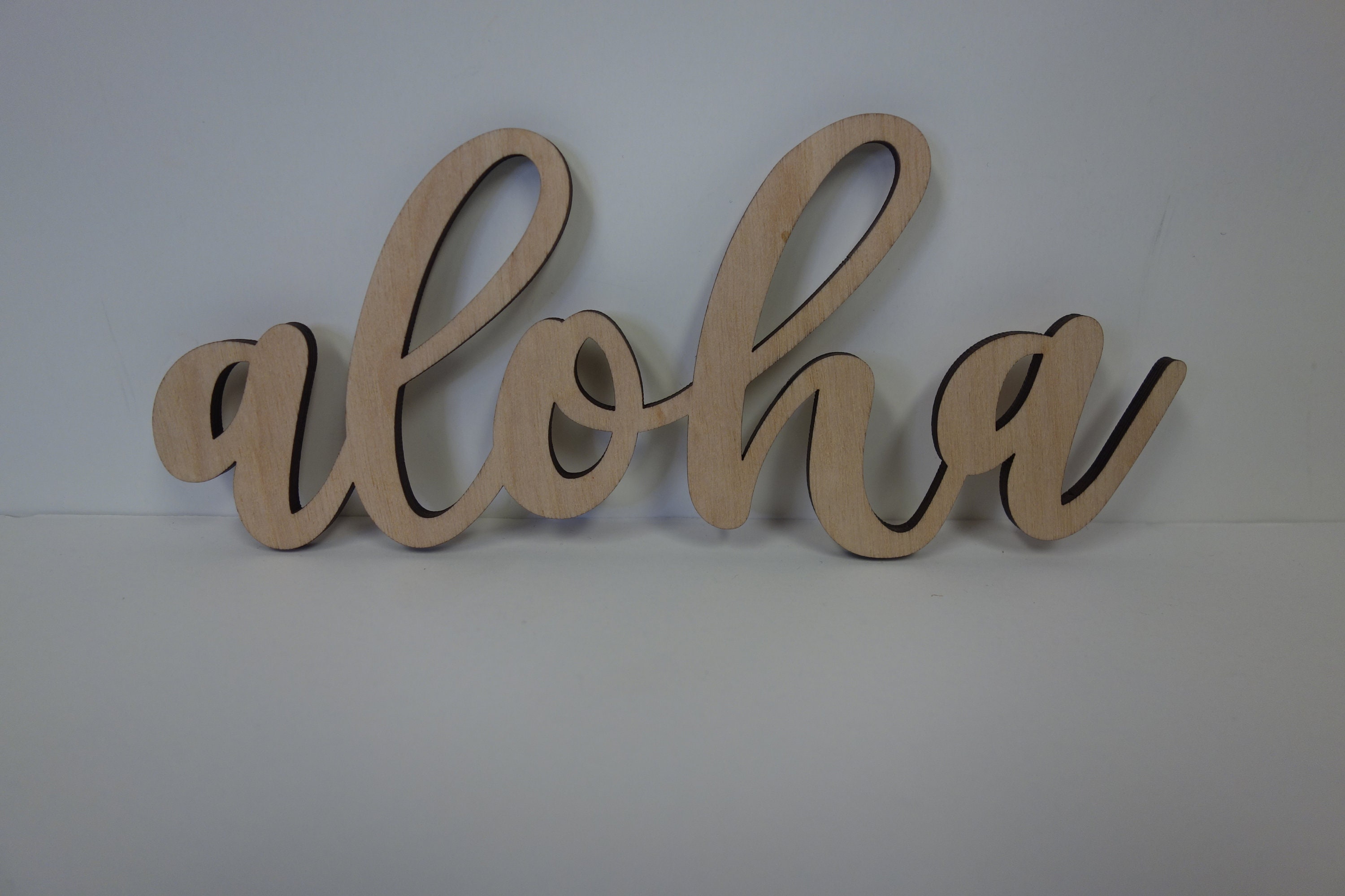 Most Popular Item: Laser Cut Wooden Cursive Aloha Wood Sign - Etsy