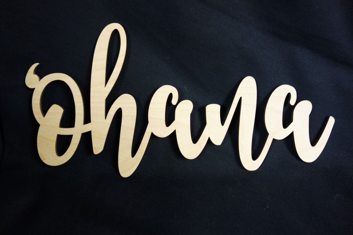 NEW: MEDIUM Laser Cut Wooden Ohana Family Wall Art Cut Out - Etsy