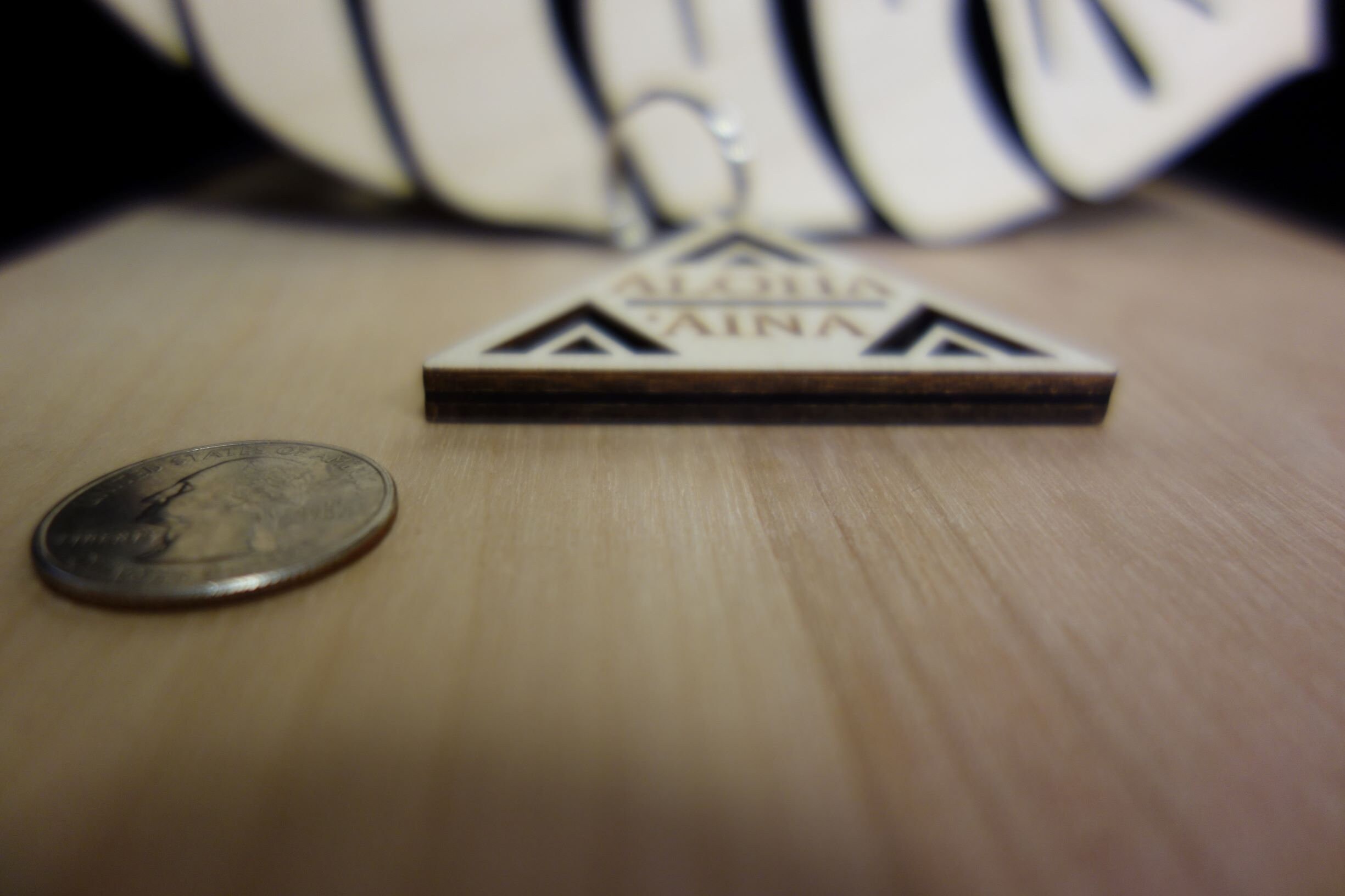 Laser Cut Wood Aloha 'aina Key Chain Maunakea Wooden - Etsy