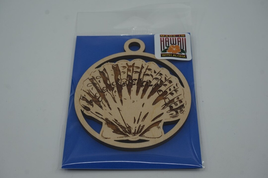Laser Cut Scallop Shell Wooden Keepsake Ornament Hawaii Christmas Made ...