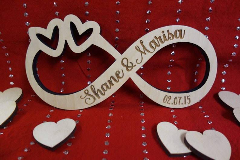 NEW: Personalized Wood Infinity Sign With Couples Names and Double ...